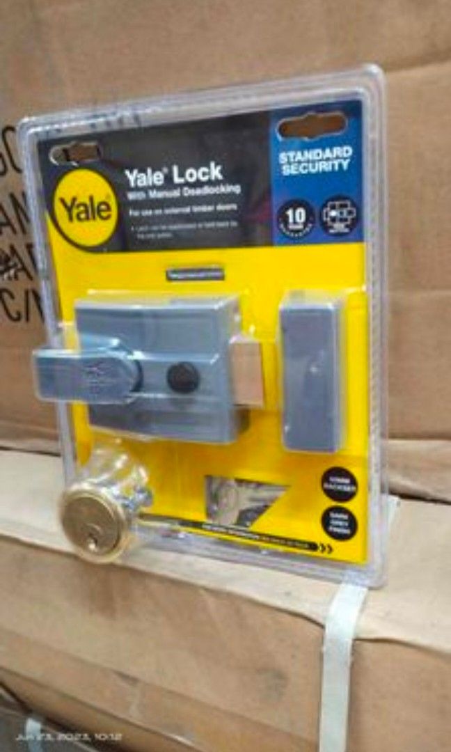 Yale nightlatch P88pb metallic grey body brass cylinder single cylinder ...