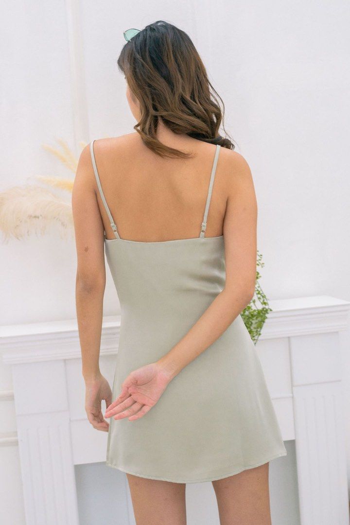 Young Hungry Free 29s Dress in Green Mist Sage Green Pastel Dusty Cowl ...