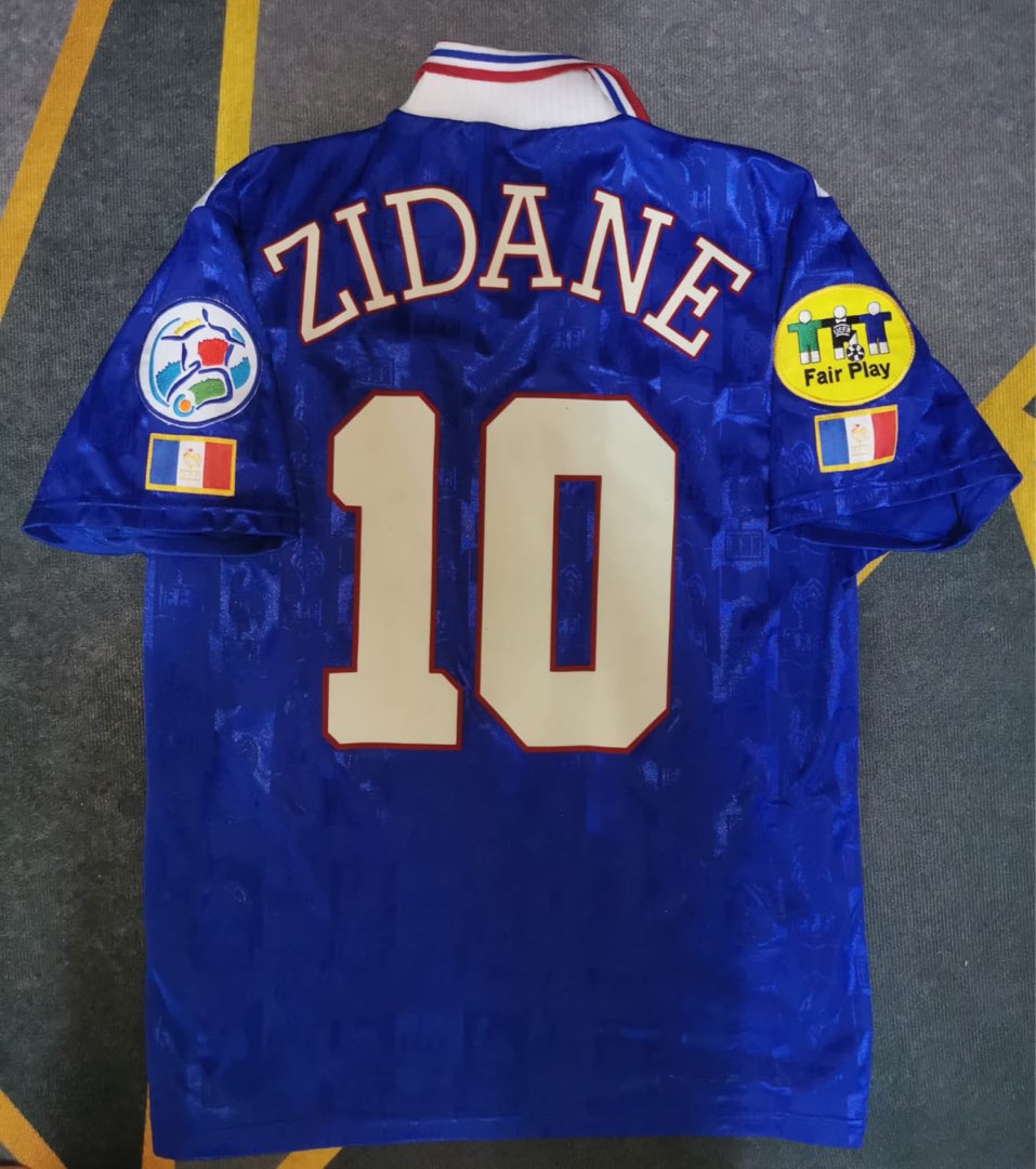 #10 Zidane France Home 1994 World Cup Euros soccer/football jersey/kit ...