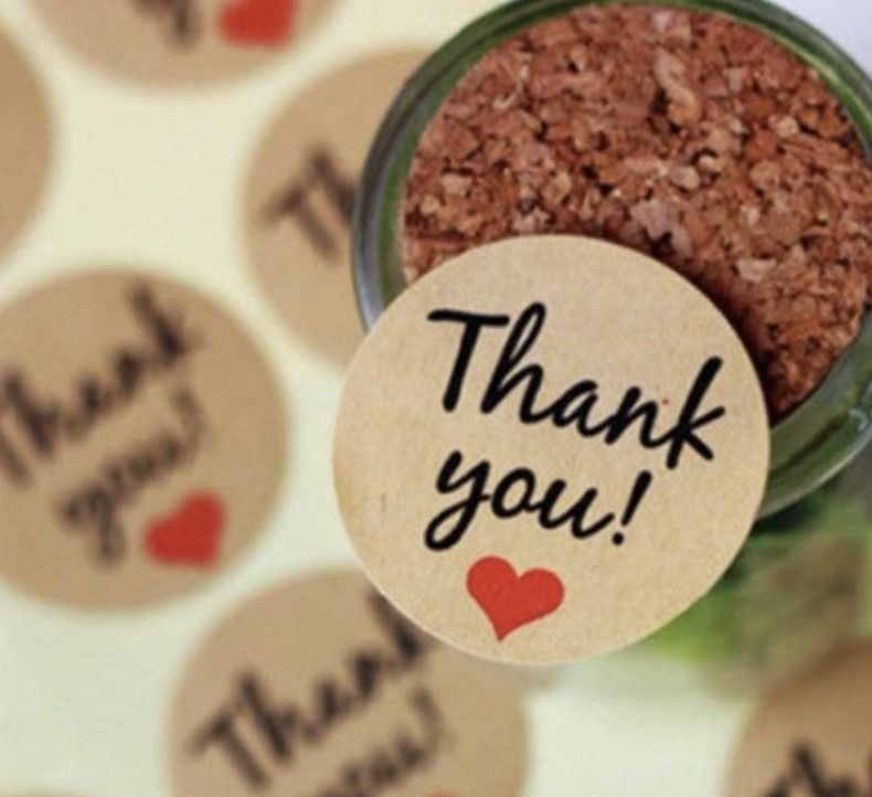 120pcs "Thank You with love" Stickers for Wedding Favours / Letter ...