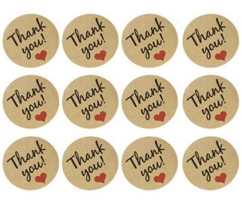 120pcs "Thank You with love" Stickers for Wedding Favours / Letter ...