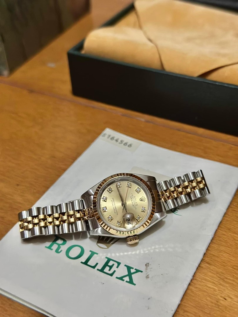 1993 Rolex Datejust 26mm Champagne Diamond Dial, Luxury, Watches on ...