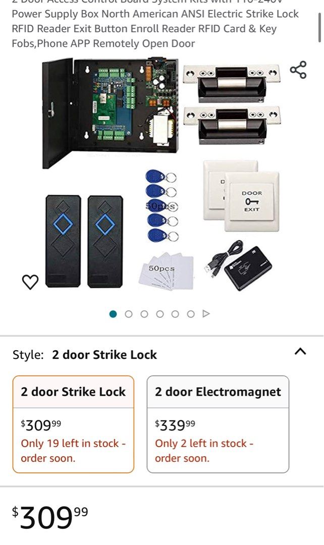 2 Door Access Control Board System Kits with 110-240V Power Supply Box ...