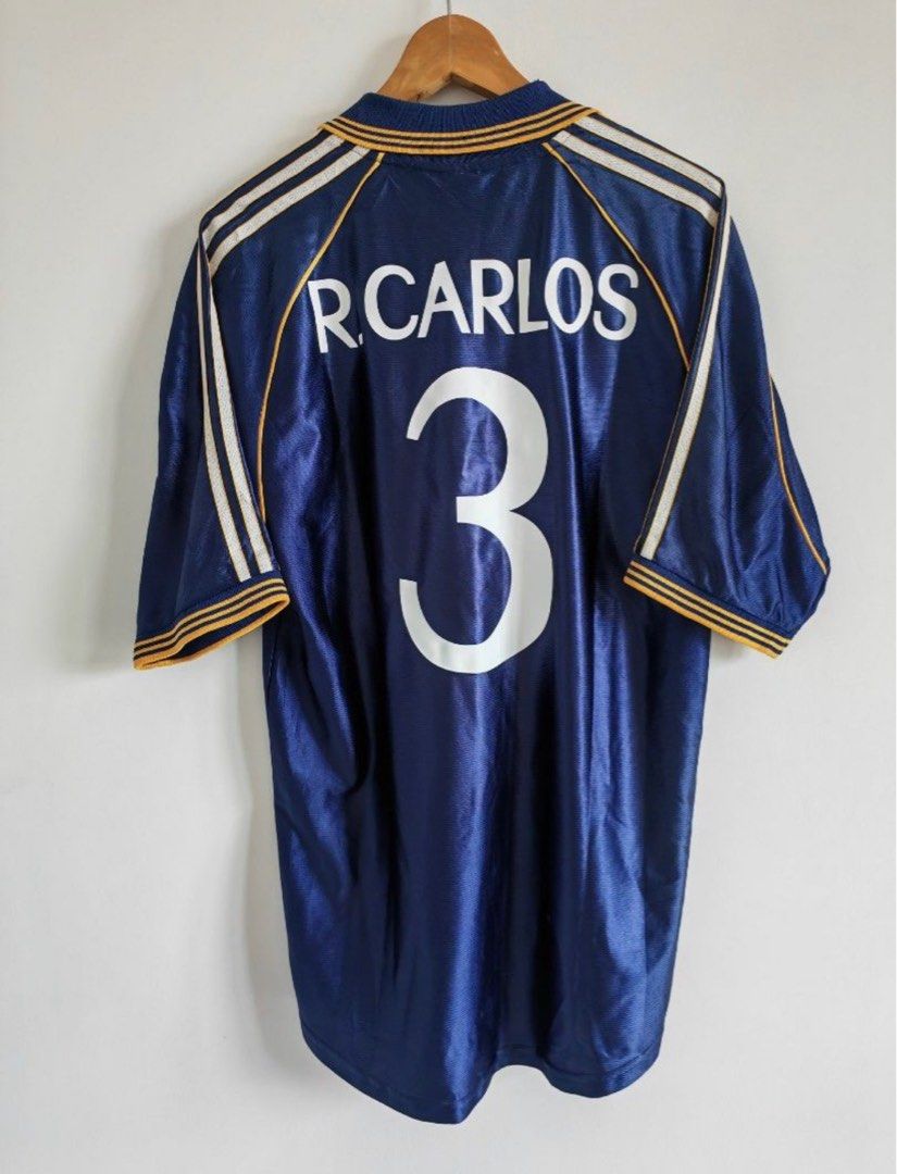 #3 Roberto Carlos Real Madrid 1998 third soccer/football jersey/kit rare/retro/vintage ...