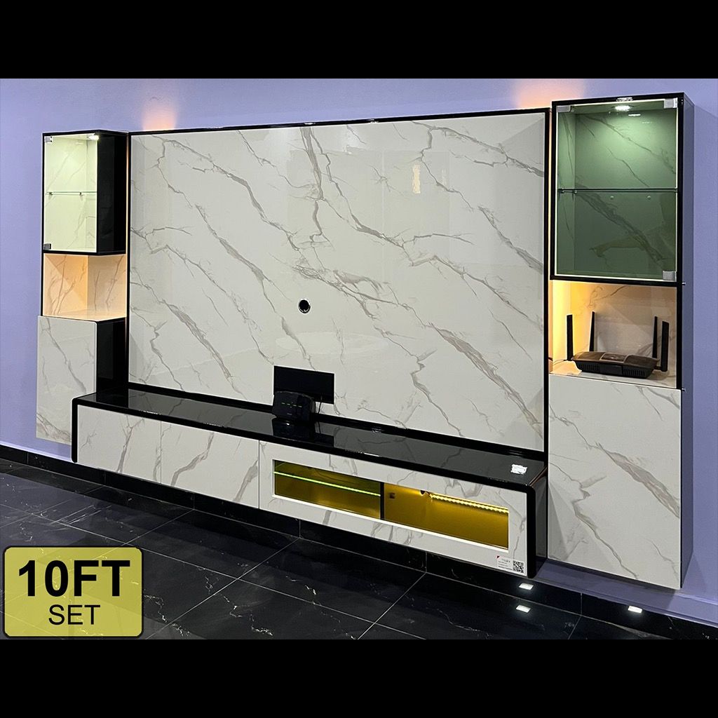 7FT Feature Wall TV Console Cabinet (Free installation), Furniture ...