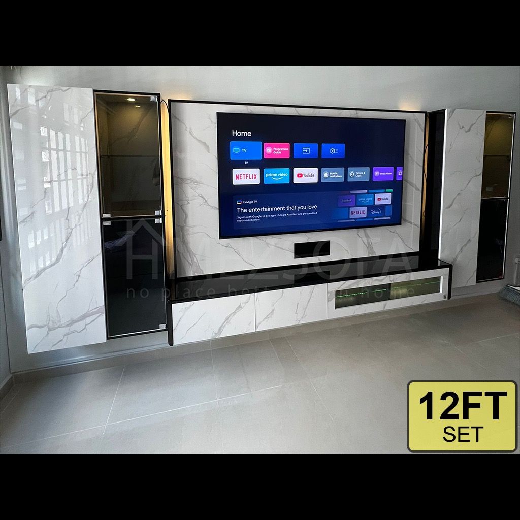 7FT Feature Wall TV Console Cabinet (Free installation), Furniture ...