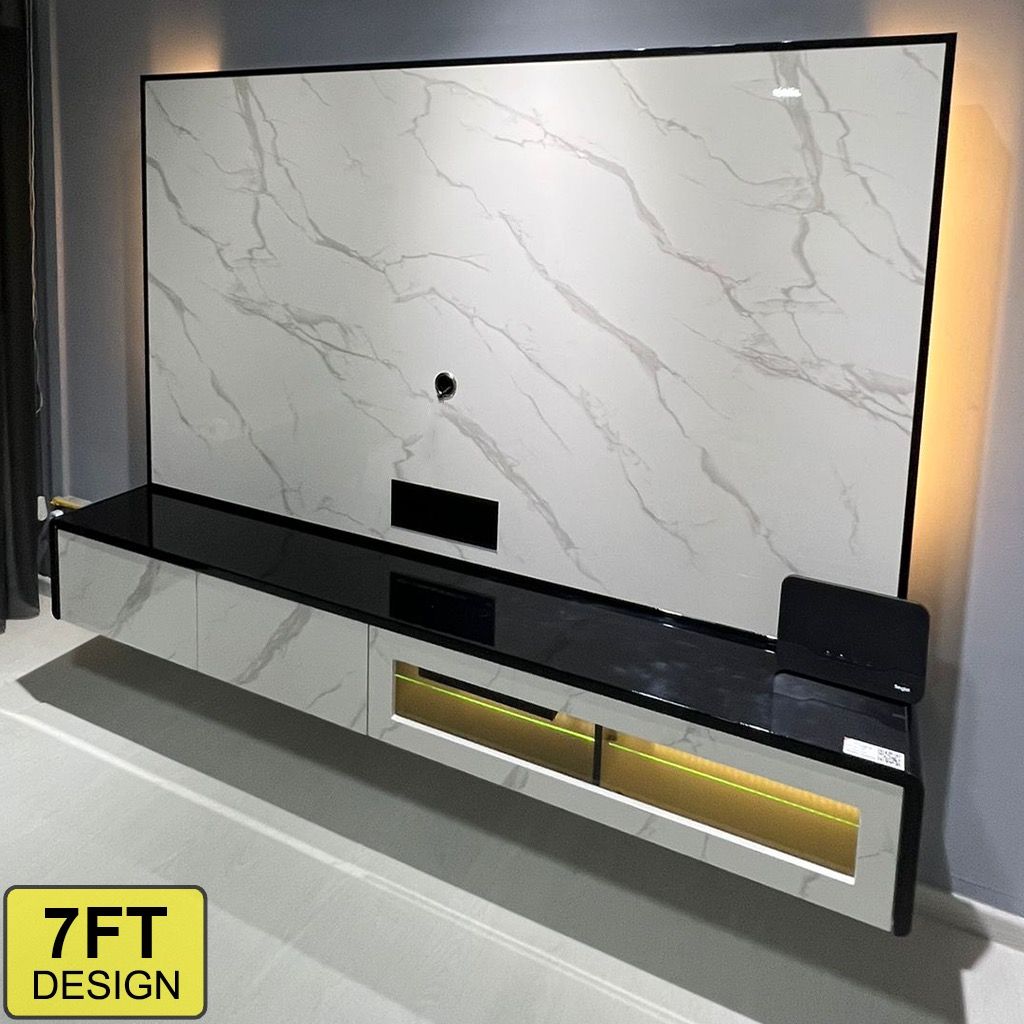 7FT Feature Wall TV Console Cabinet (Free installation), Furniture ...