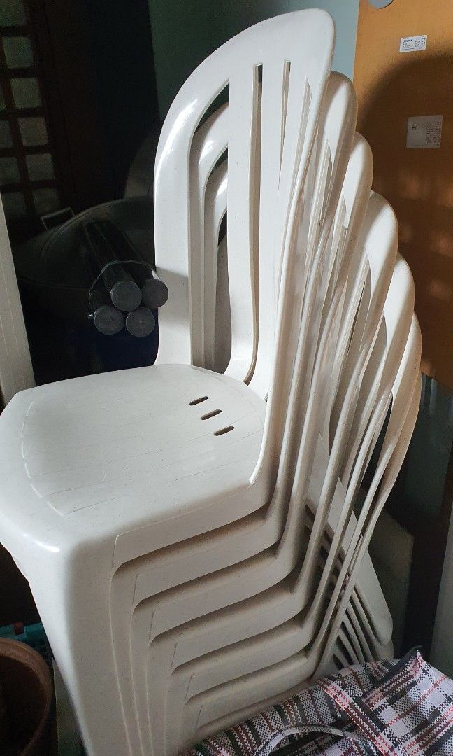 All to go together 9 White Monoblock Chairs on Carousell
