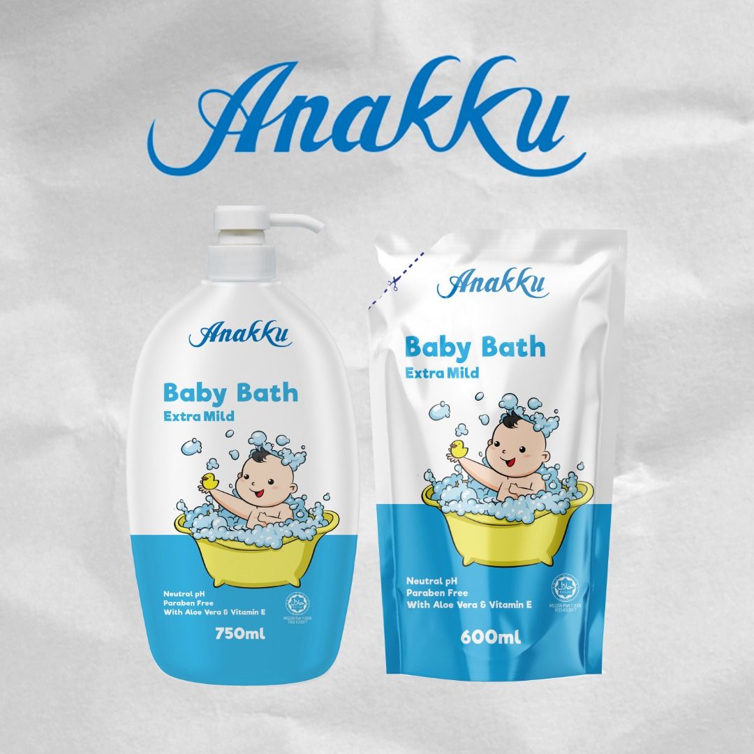 Anakku Baby Bath Extra Mild 750ML / Refill Pack 600ML, Babies & Kids ...