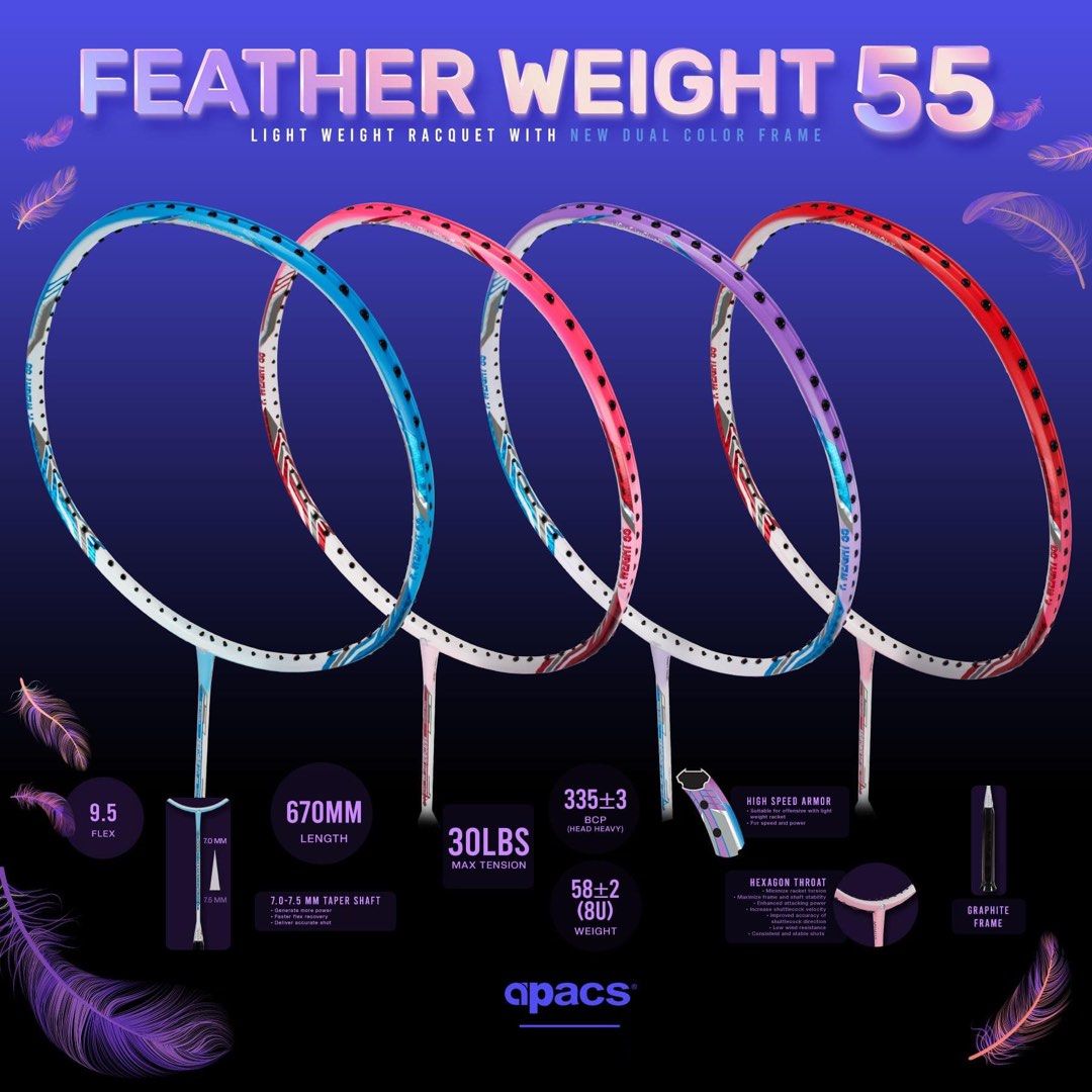 Apacs Feather Weight 55, Sports Equipment, Sports & Games, Racket ...
