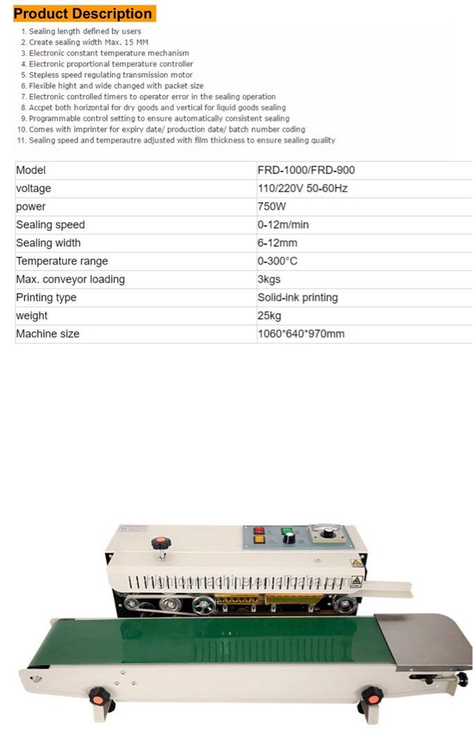 AUTOMATIC CONTINOUS SEALING MACHINE, Commercial & Industrial ...