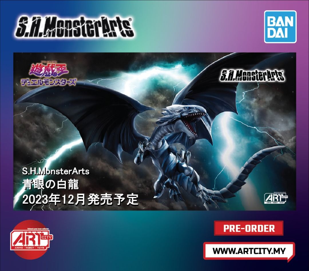 Bandai S.H.MonsterArts - SHM Blue Eyes White Dragon - Yugioh, Hobbies ...