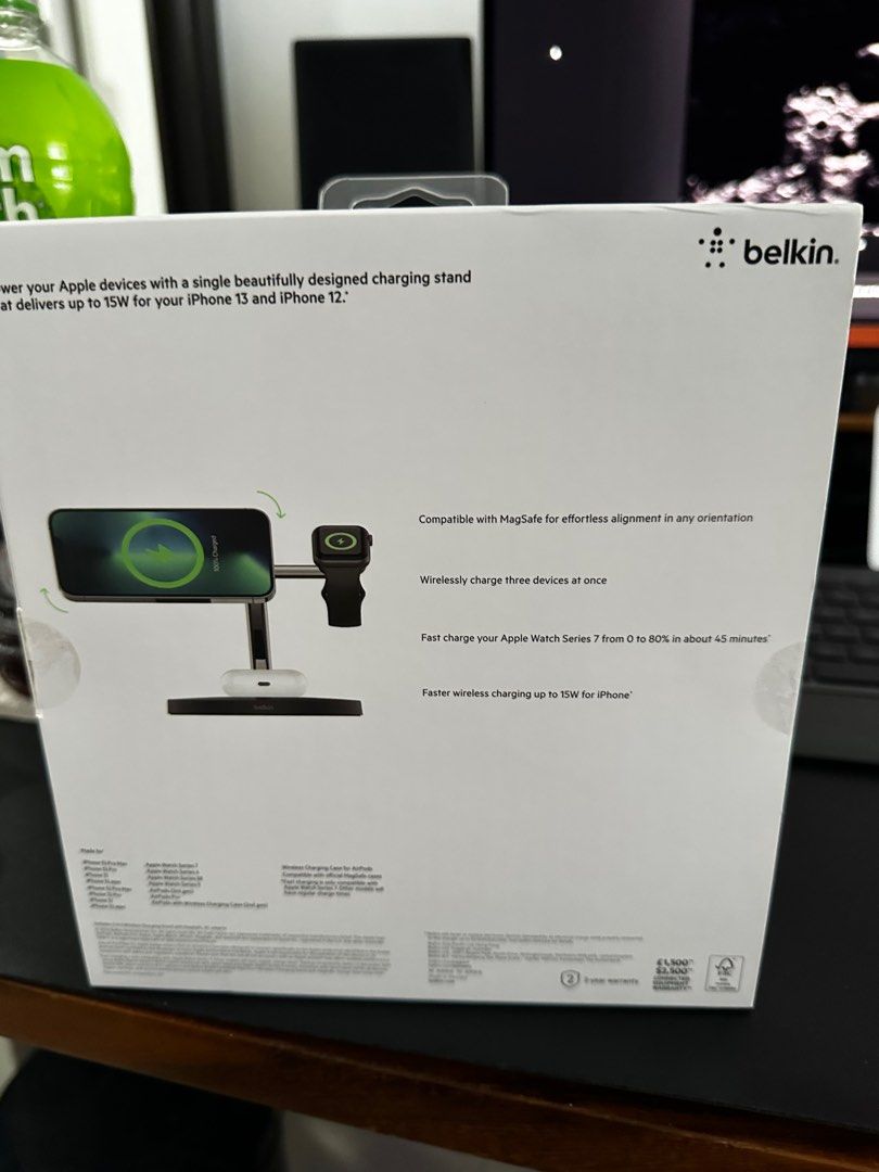Belkin 3 in 1 Wireless Charging Stand with Magsafe, Mobile Phones ...