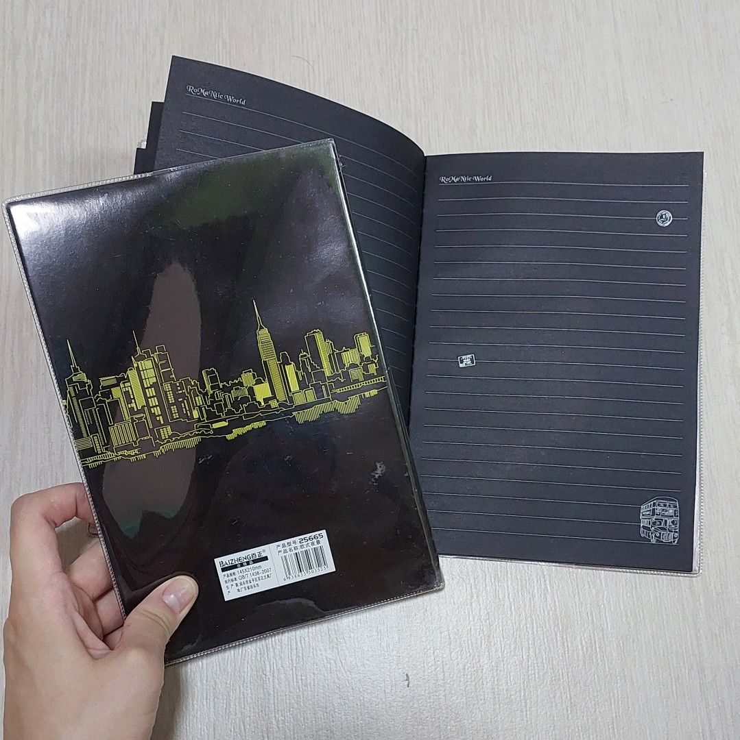 2 Black Notebook Paris France Line Notebook design vintage letter ...