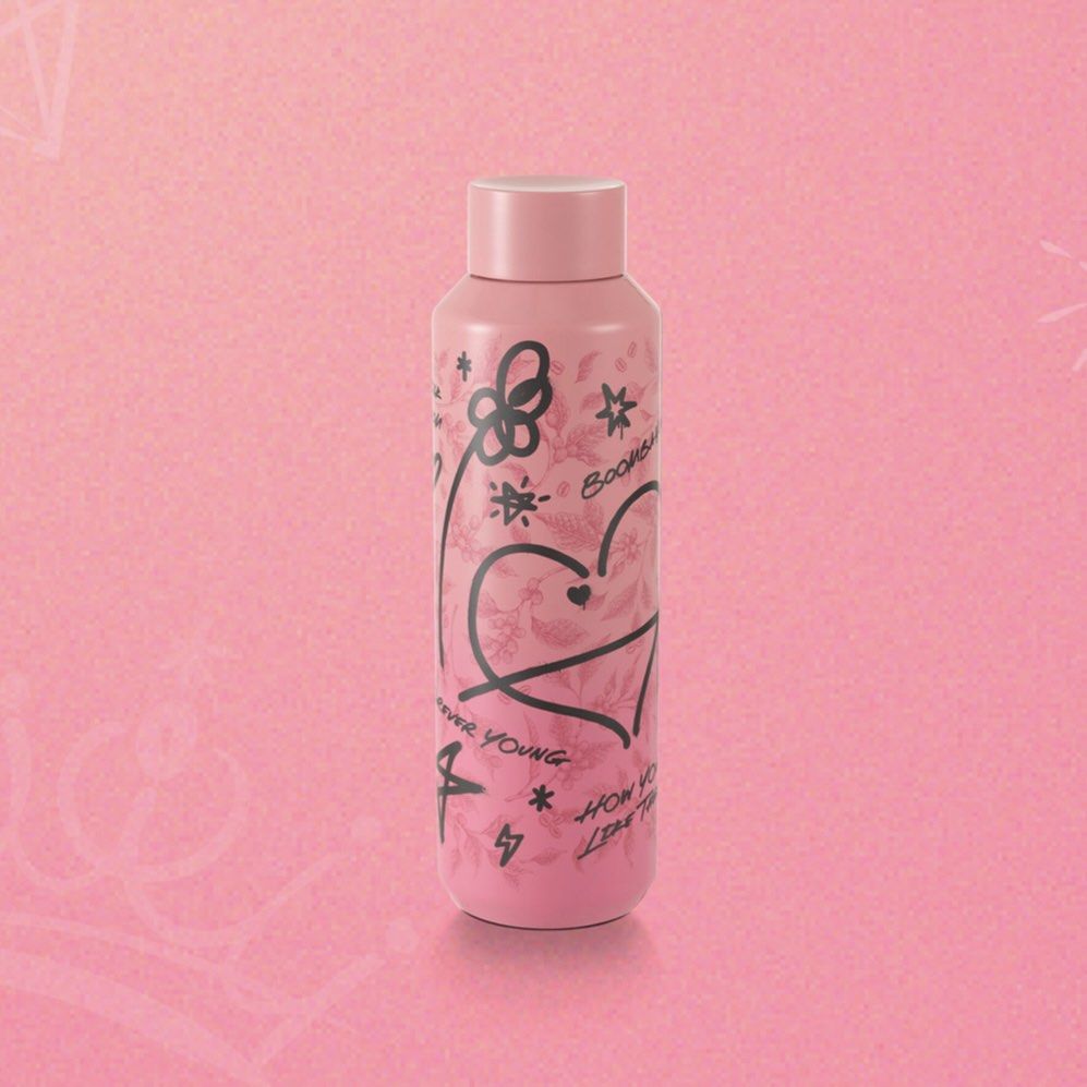 BLACKPINK + Starbucks Pink Doodles Stainless Steel Water Bottle 20oz ...