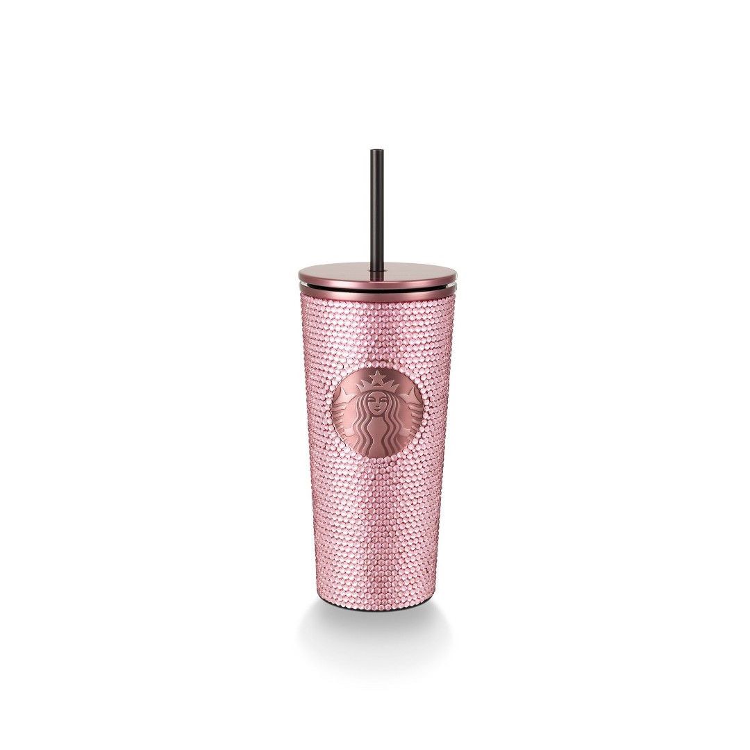 Blackpink Starbucks Pink Rhinestone Stainless Steel Cold Cup (Lisa Pick ...