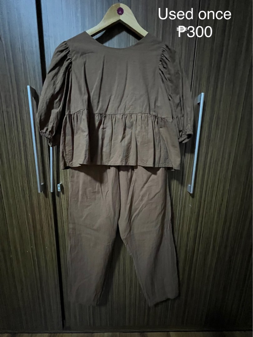 Brown linen coords with pants, Women's Fashion, Dresses & Sets, Sets or ...