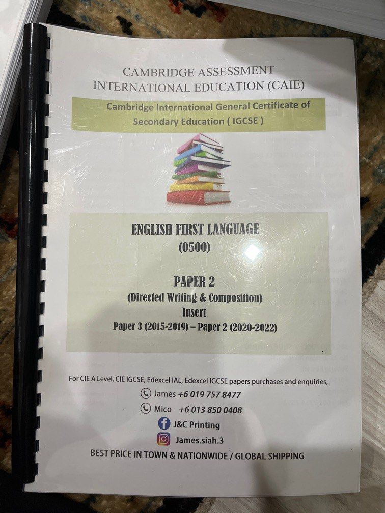 Cambridge IGCSE English First Language 0500 Paper 2 Directed and ...