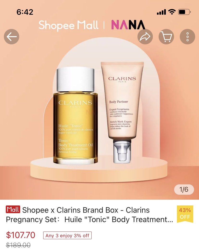 Clarins body partner and tonic treatment oil, Beauty & Personal Care ...