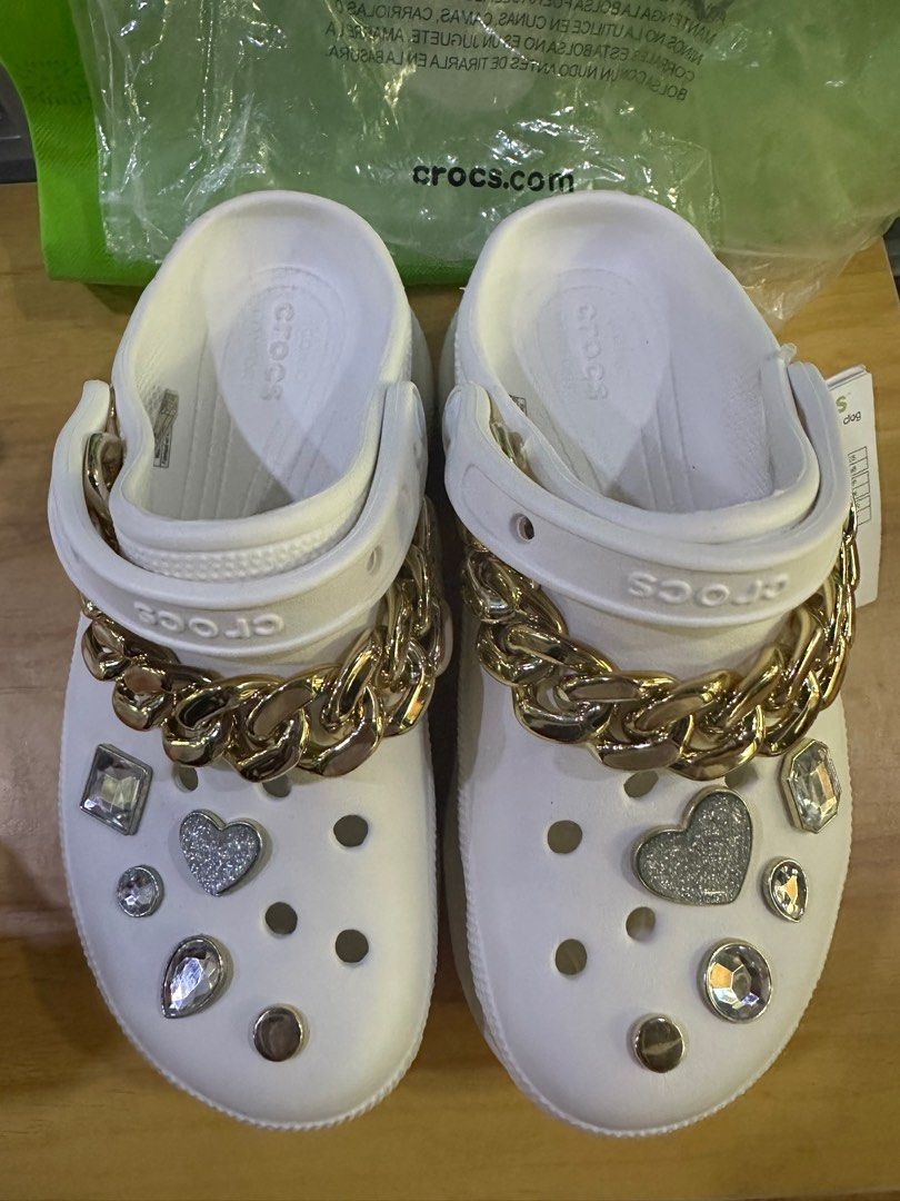 Crocs Bae Clog with Chain and Gems on Carousell