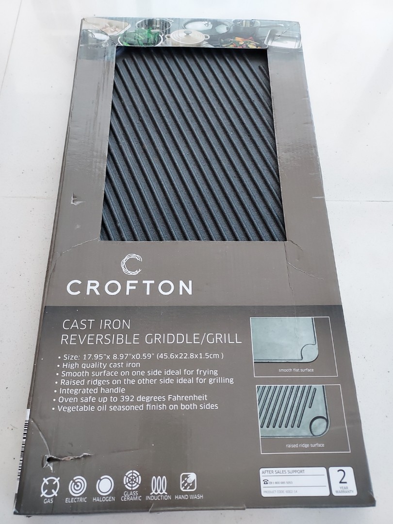 Crofton Cast Iron Reversible Griddle/Grill, TV & Home Appliances ...