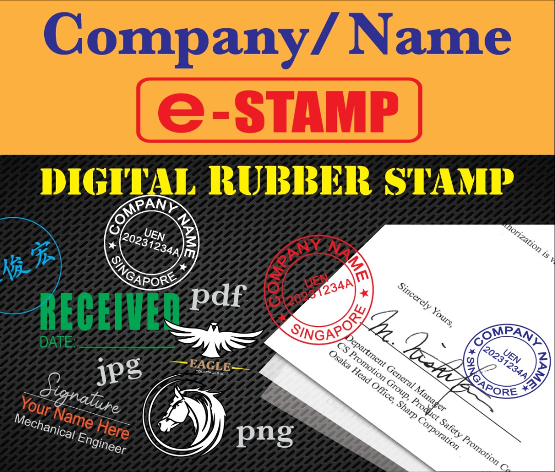 Digital Company Stamp / e-Stamp / Rubber Stamp / Name Stamp, Business ...