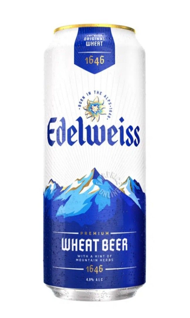 Edelweiss Premium Wheat Beer 330ml, Food & Drinks, Alcoholic Beverages ...
