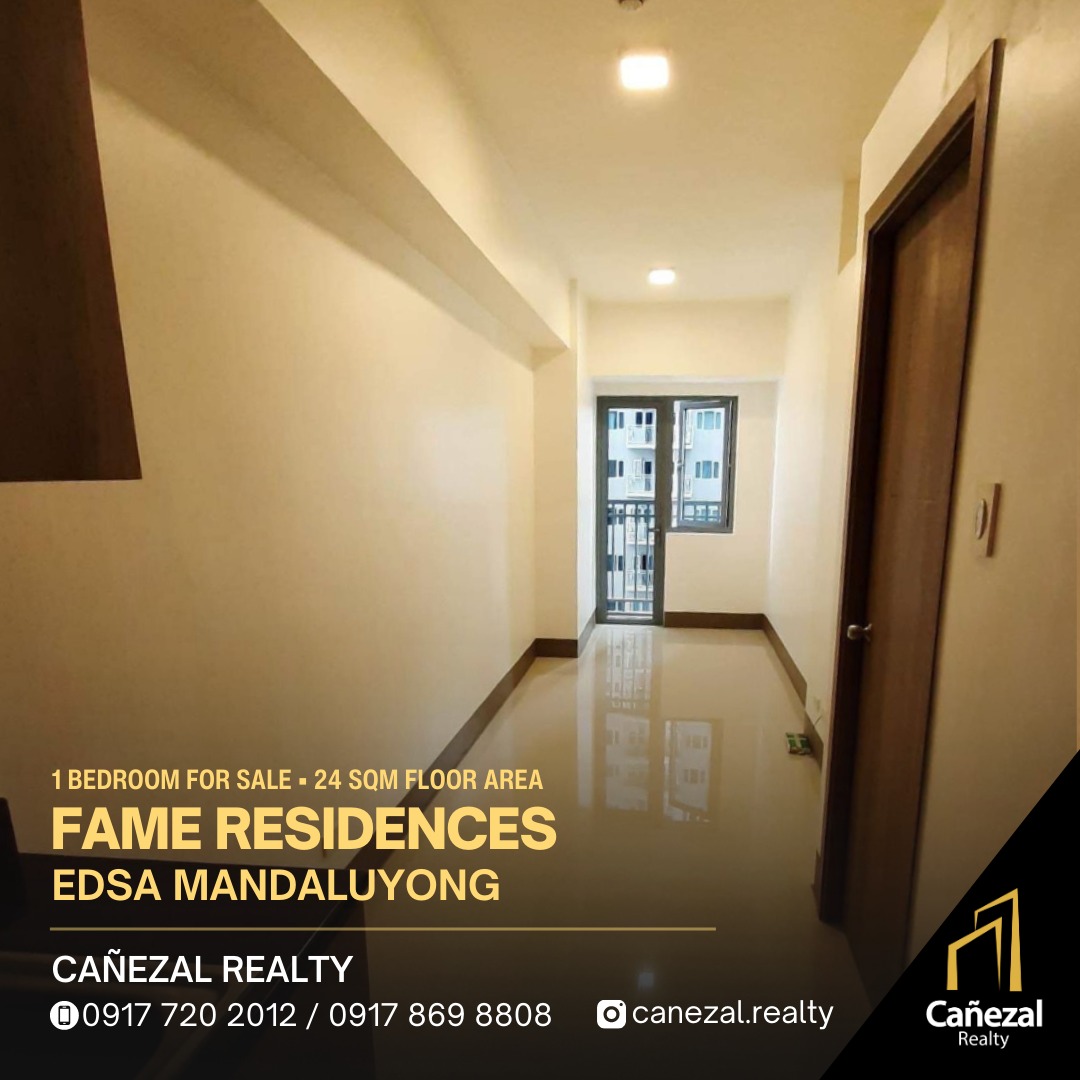 FAME RESIDENCES Edsa Mandaluyong 1 Bedroom 24 SQM with 1 Parking For Sale, Property, For Sale ...