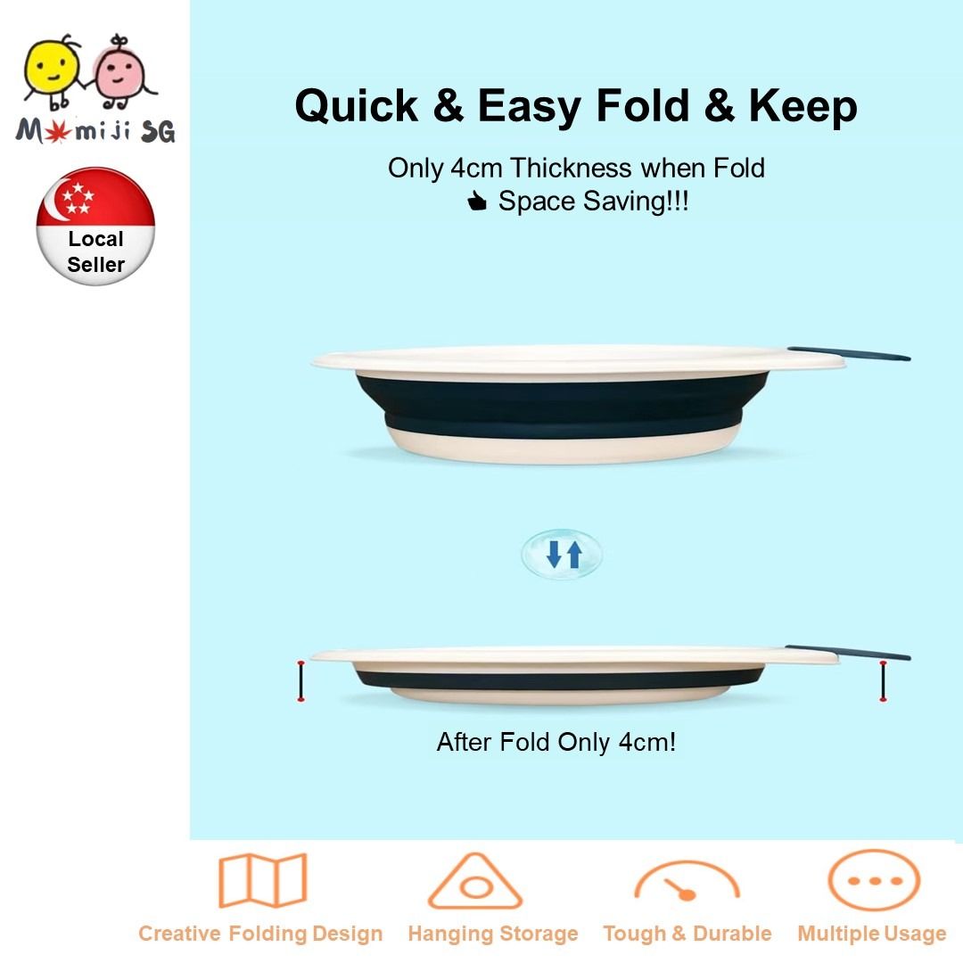 Foldable Collapsible Baby Wash Basin Cute Cartoon Design Children Face ...