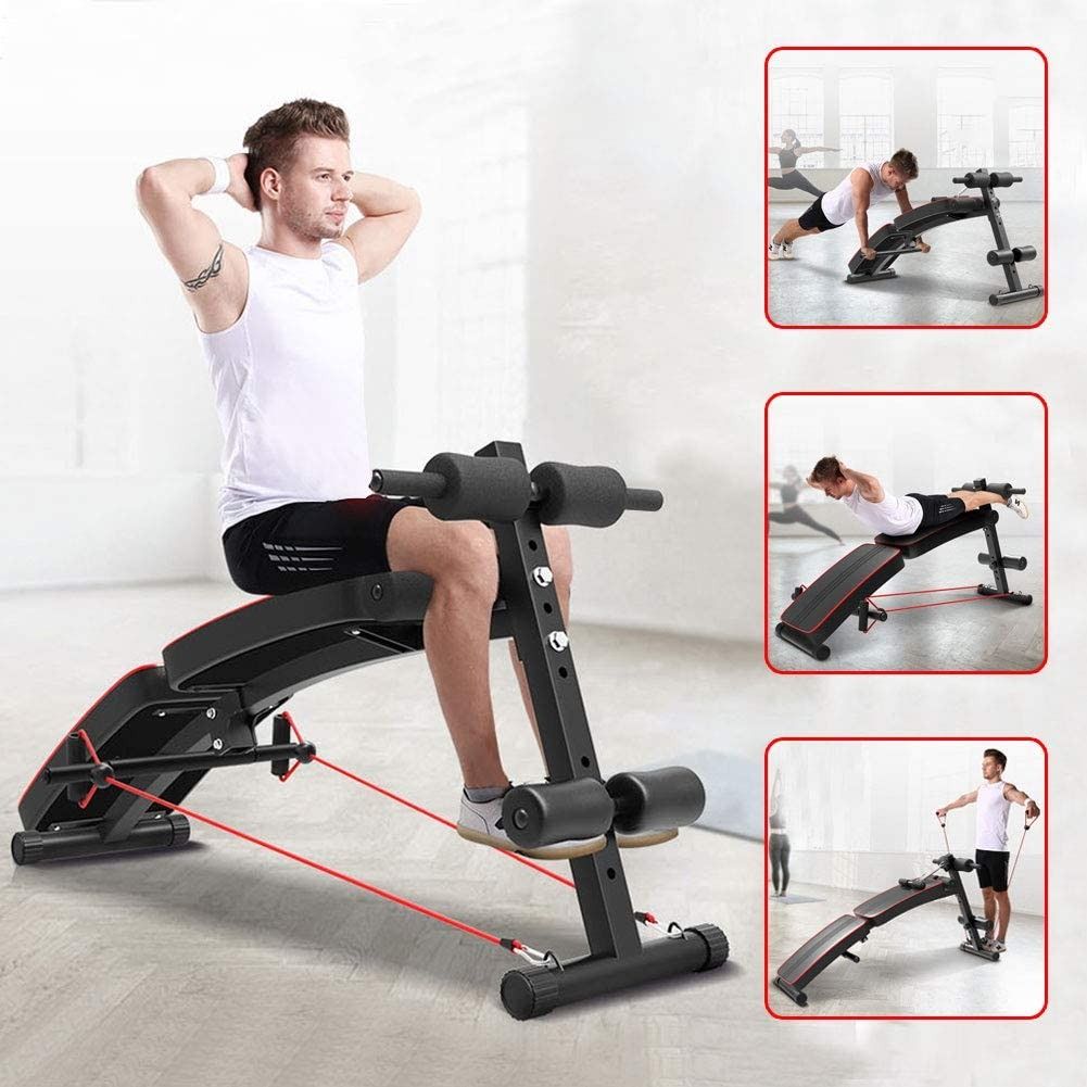 Folding Bench Adjustable Sit Up Full Body Workout Fitness Equipment ...