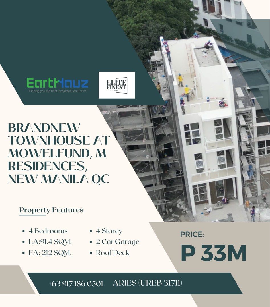 FOR SALE: 4 BR Townhouse in Mowelfund, M Residences, New Manila Quezon ...