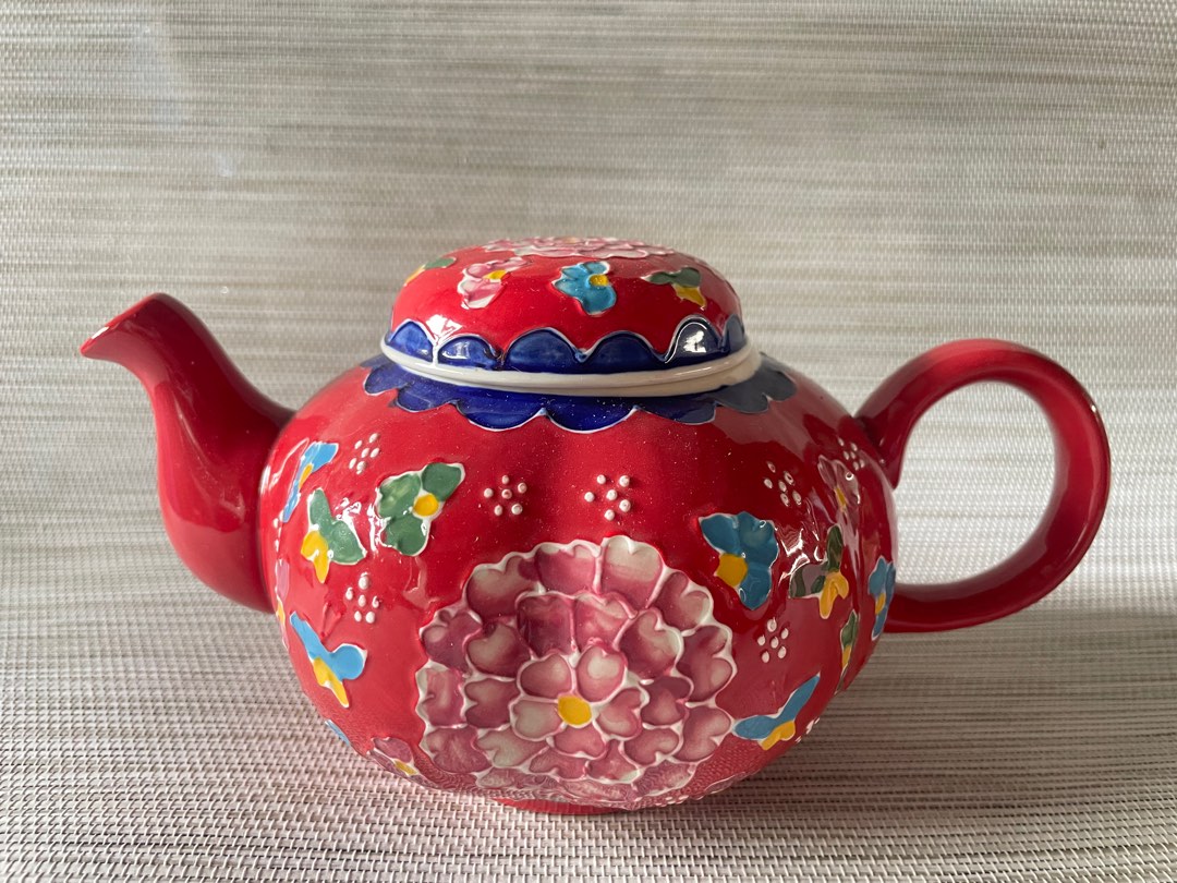 Handmade Gypsy Design Red Teapot on Carousell