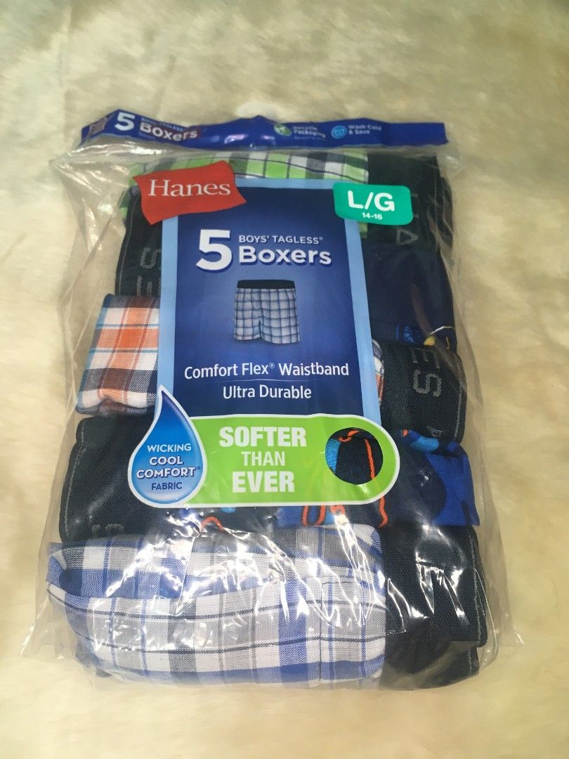 Hanes Boys Large 14-16 Boxers Tag-less on Carousell