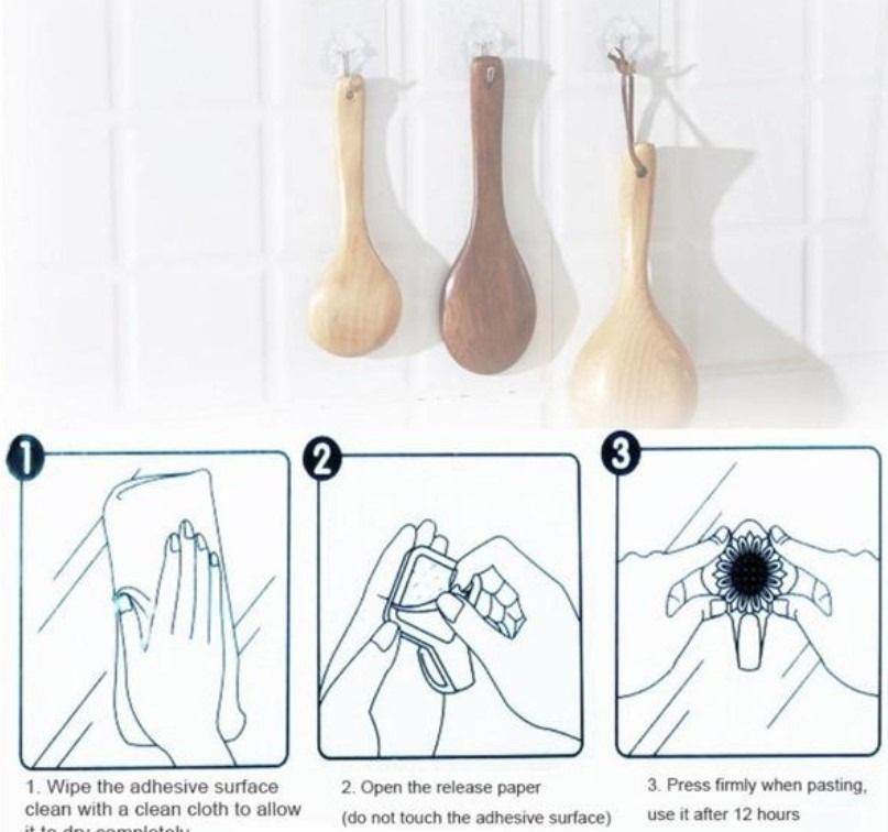 Heavy Duty Transparent Hook for Bathroom / Kitchen / Room (10pcs ...