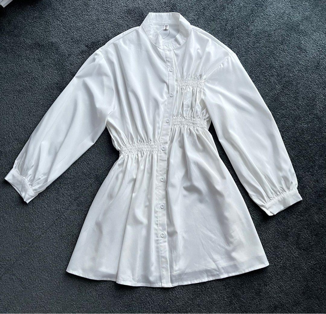 Hem Putih Kemeja, Fesyen Wanita, Pakaian Wanita, Gaun & Rok di Carousell