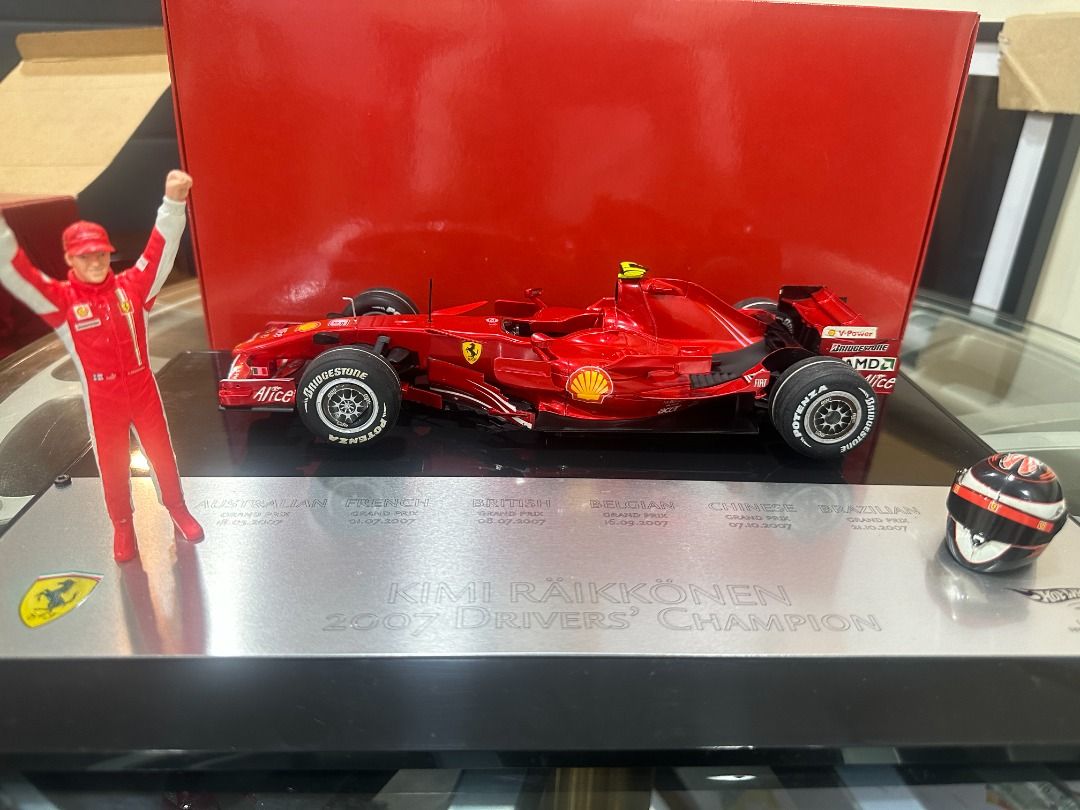 HOTWHEELS 1/18 Diecast f1 racing car model 2007 Brazil Ferrari 2007 ...