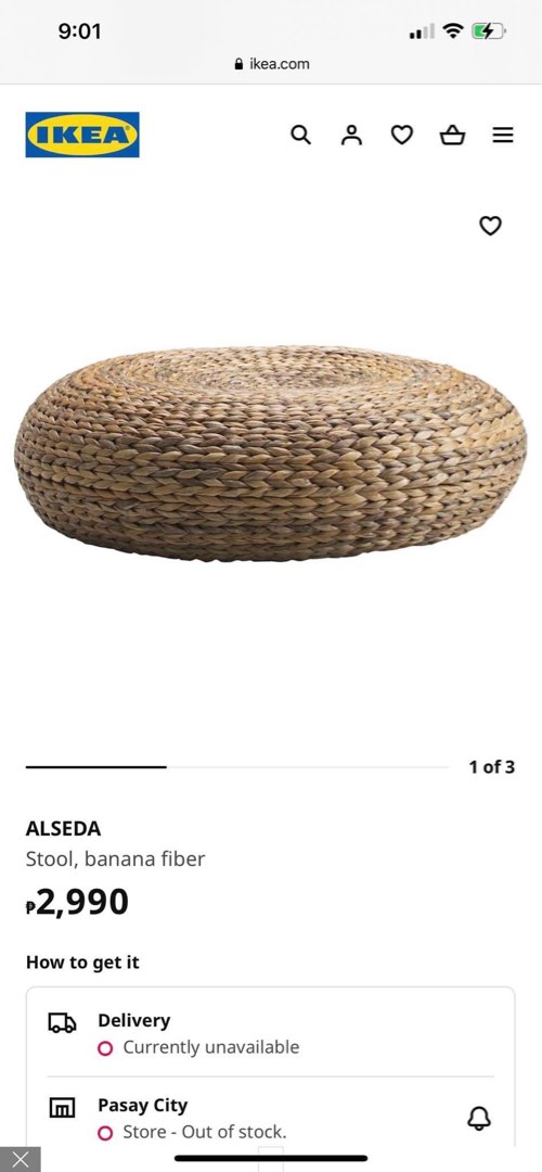 Ikea alseda rattan stool, Furniture & Home Living, Furniture, Other ...