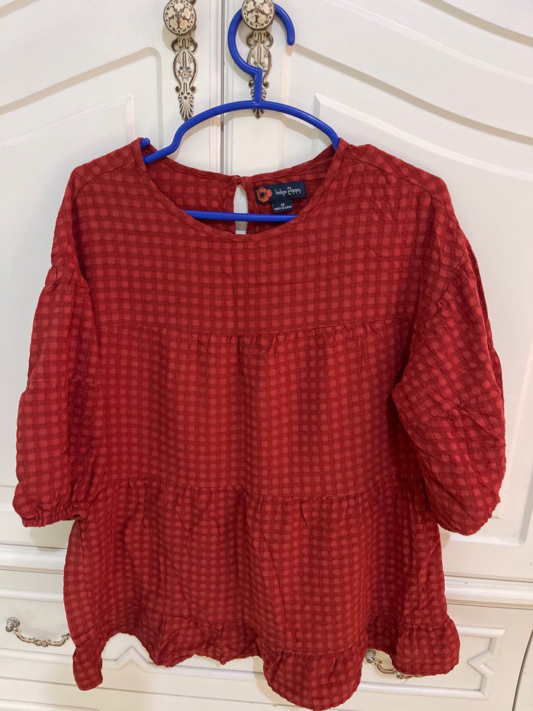 Indigo Poppy top, Women's Fashion, Tops, Blouses on Carousell