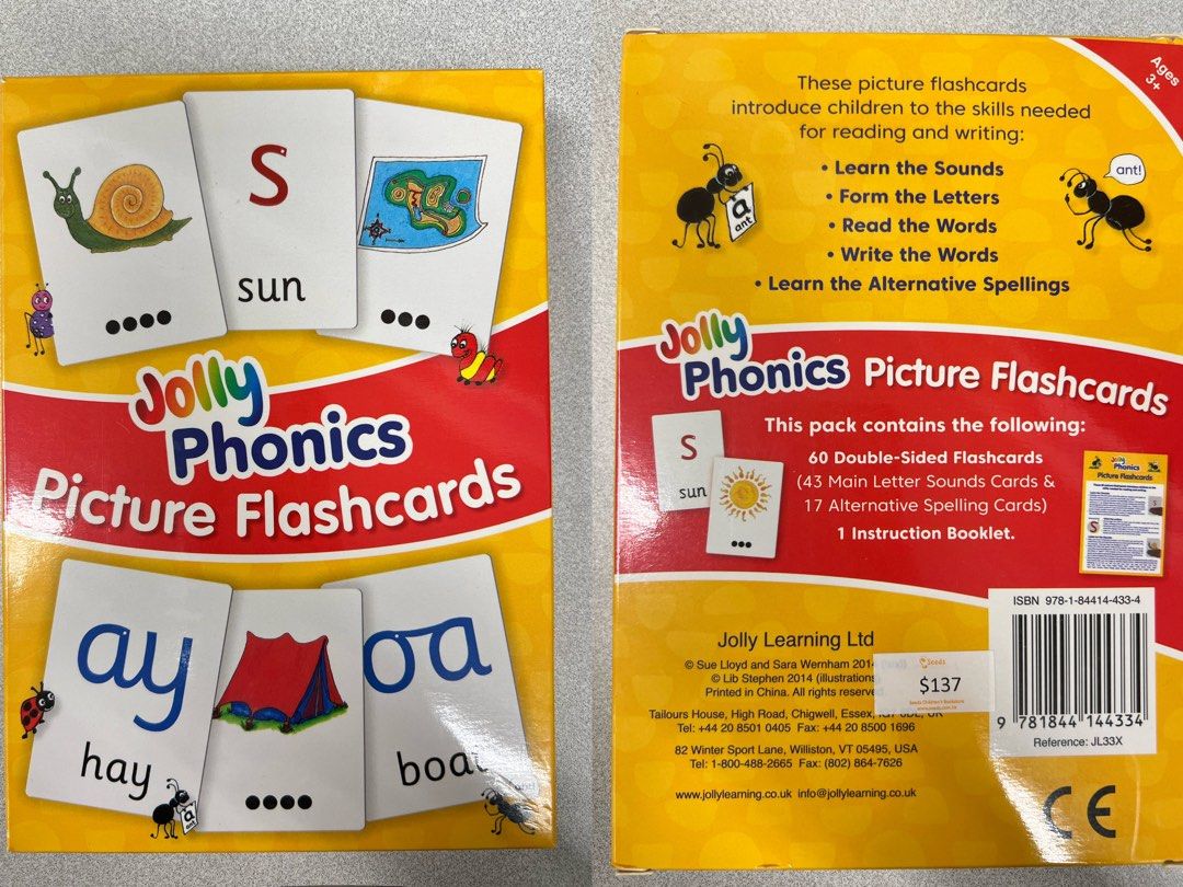 Jolly Phonics Picture Flashcards, 興趣及遊戲, 書本 & 文具, 小朋友書 - Carousell
