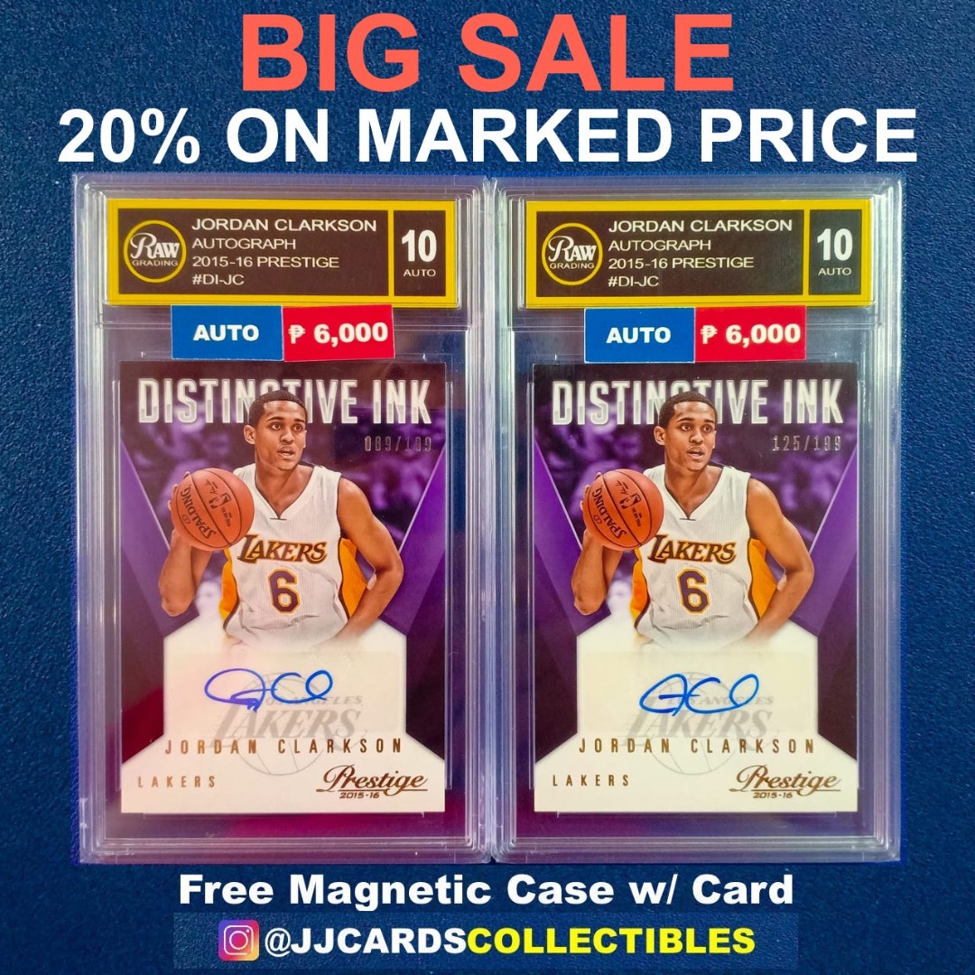 Jordan Clarkson Numbered Prestige Autograph NBA Cards in Removable Slab ...