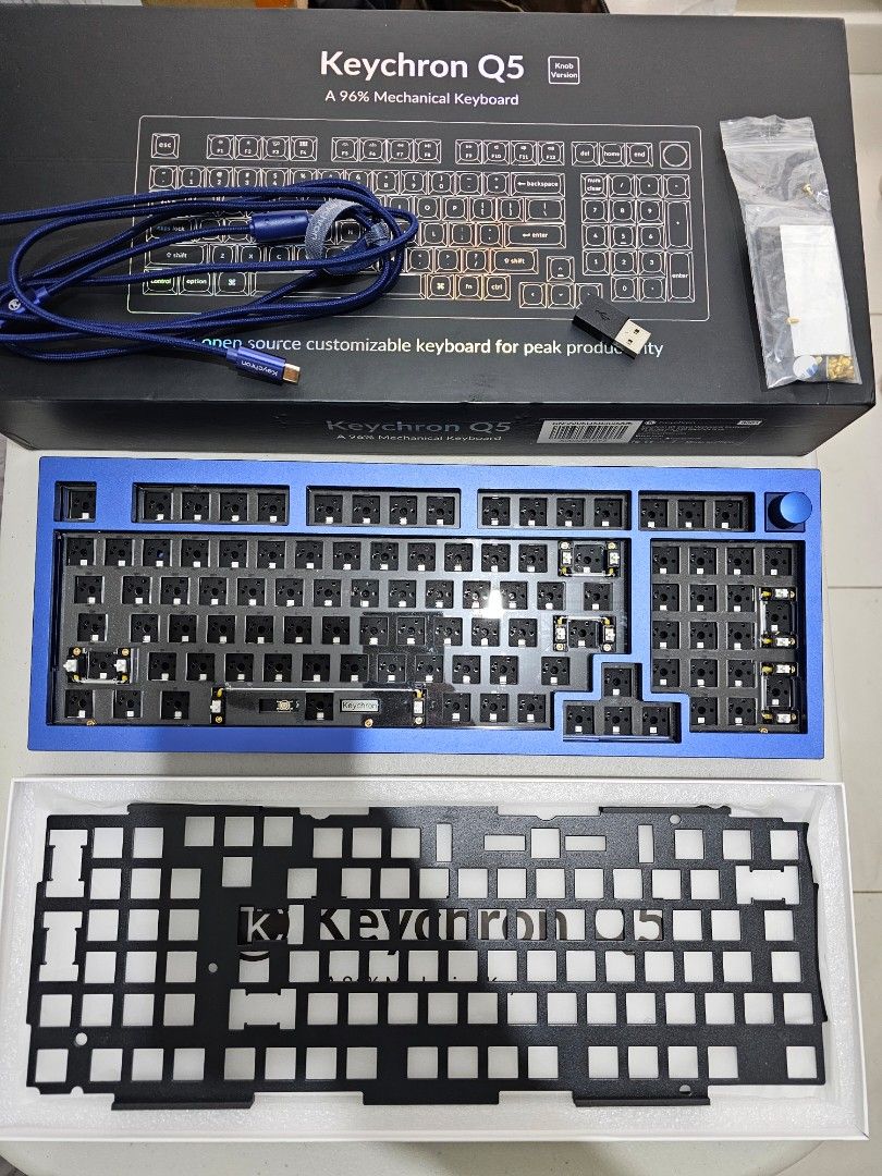 Keychron Q5 Navy Blue 96% Gasket-mounted Aluminum Mechanical keyboard ...
