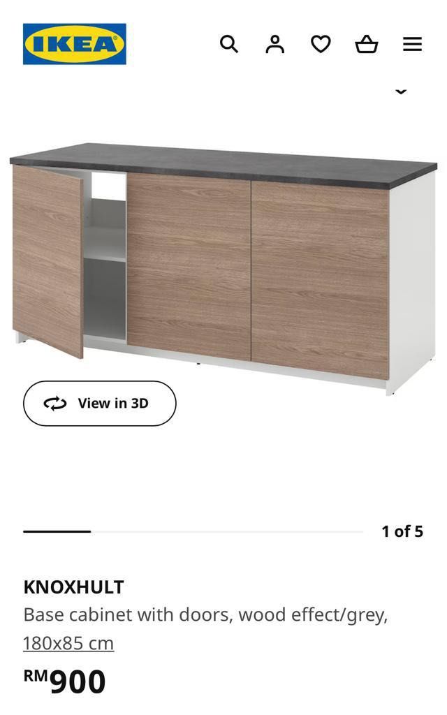 Knoxhult ikea kitchen base cabinet, Furniture & Home Living, Bathroom & Kitchen Fixtures on ...