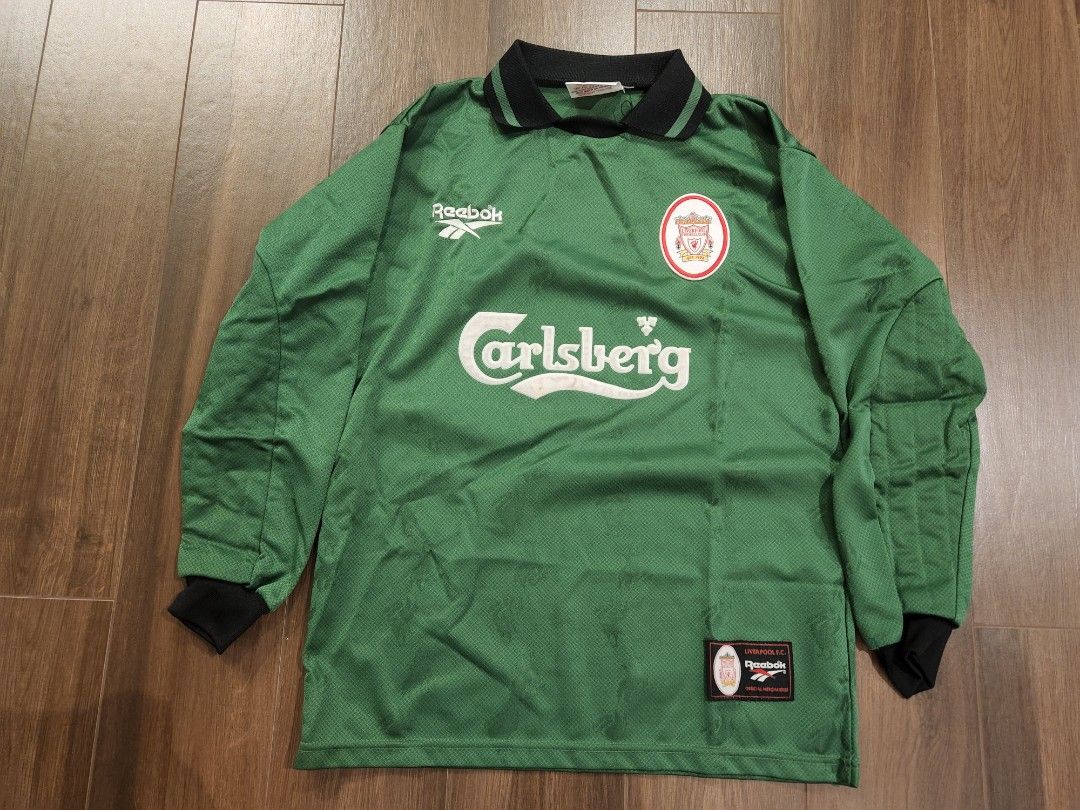 Liverpool FC Green Vintage Goalkeeper Jersey, Men's Fashion, Activewear ...