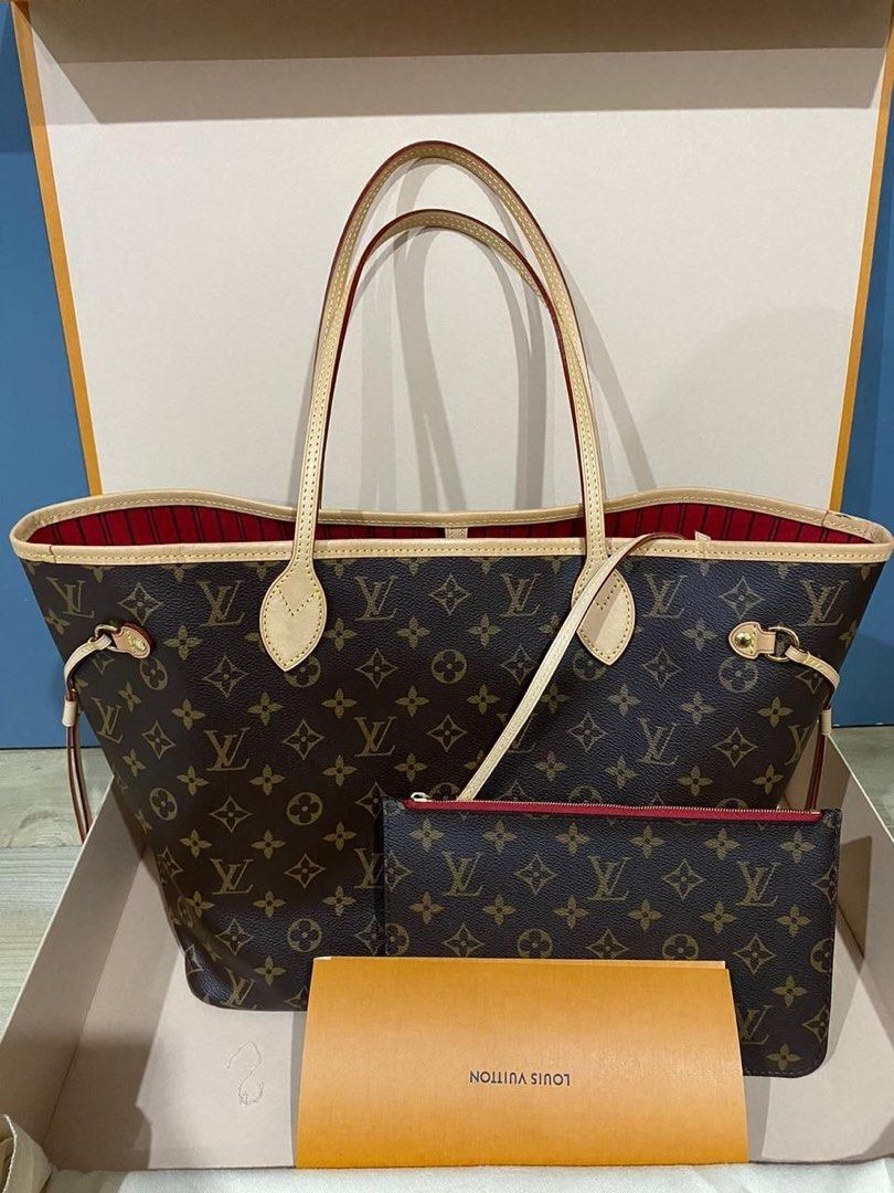 LV Neverfull MM monogram 2021 complete set pouch, box, db, receipt ...