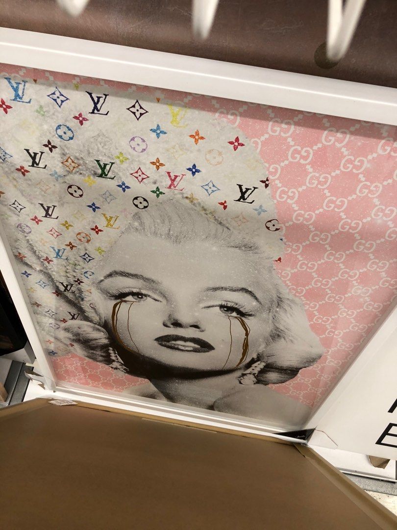 Marilyn Monroe LV Gucci art by Oliver framed with glass on Carousell