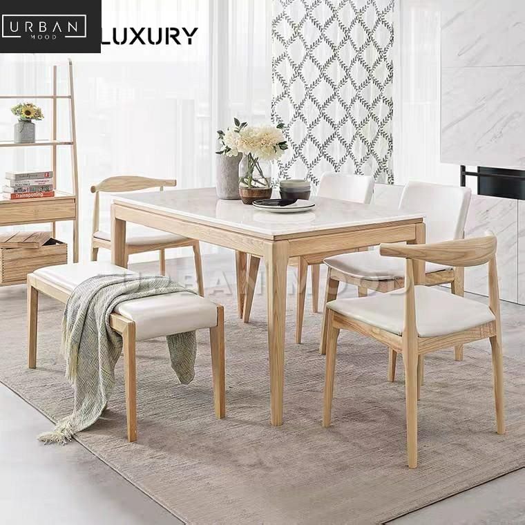 MARON Scandinavian Marble Dining Table, Furniture & Home Living, Furniture, Tables & Sets on ...