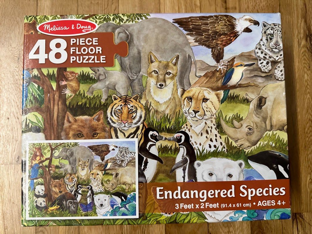 Melissa & Doug endangered species floor puzzle, Hobbies & Toys, Toys ...