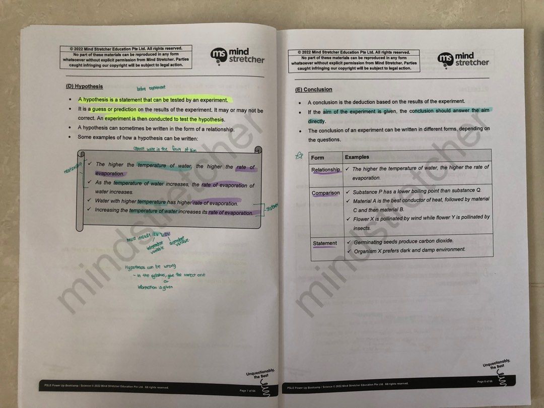 Mind Stretcher 2022 PSLE P6 Science Bootcamp notes and revision ...