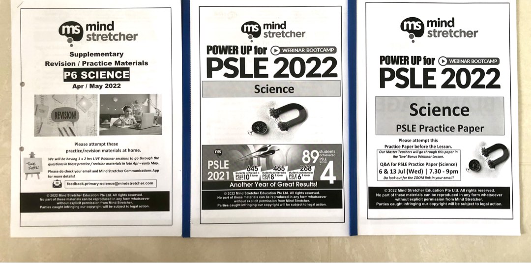 Mind Stretcher 2022 PSLE P6 Science Bootcamp notes and revision ...