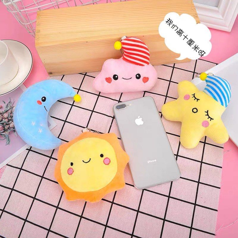 Moon/Sun/Cloud/Star Plush Toy Matching keychain, Hobbies & Toys ...
